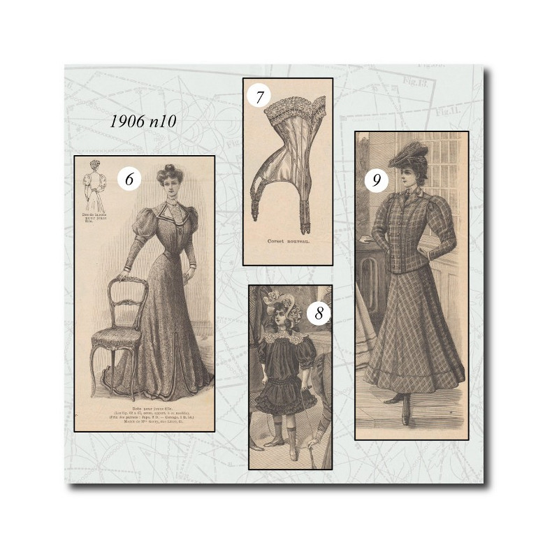 1906 N°10 Sewing patterns A4 La mode illustrée
