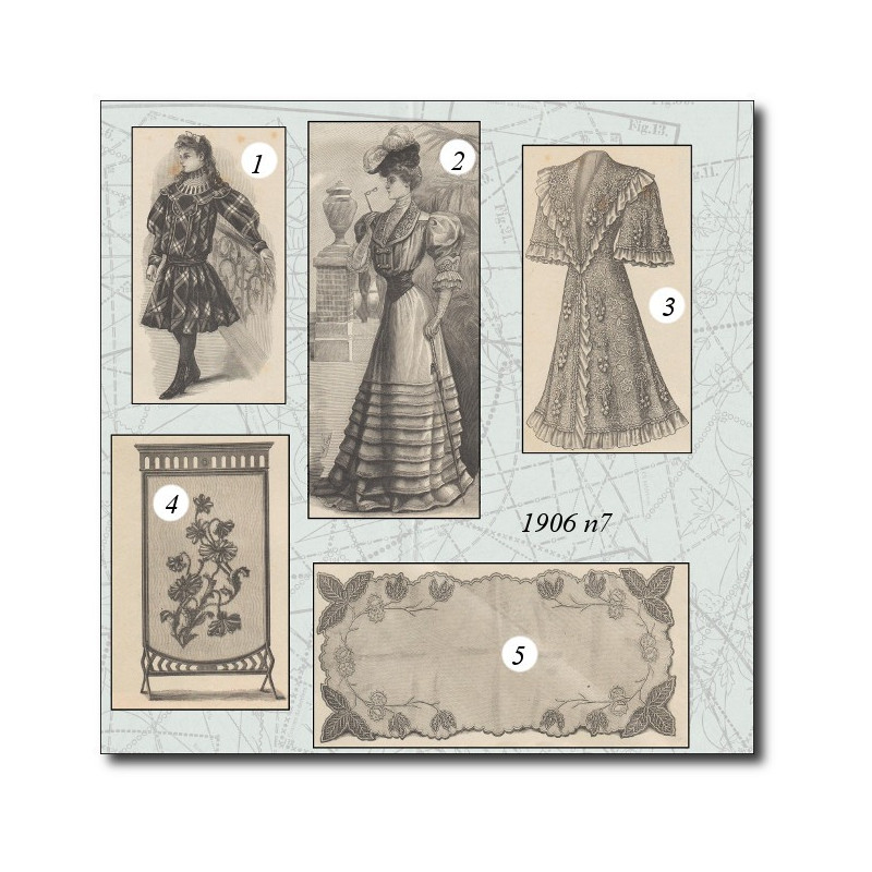 1906 N°7 Sewing patterns A3 La mode illustrée